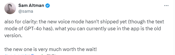 GPT-4o의 새로운 보이스 모드는 아직 배포되지 않았습니다. - TILNOTE