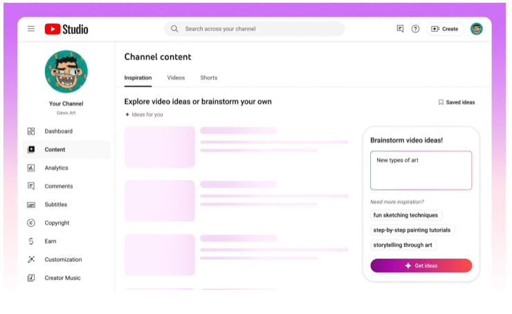 유튜브, AI로 크리에이터 지원 강화: 새로운 기능 공개 예정 (인스퍼레이션 탭) - TILNOTE