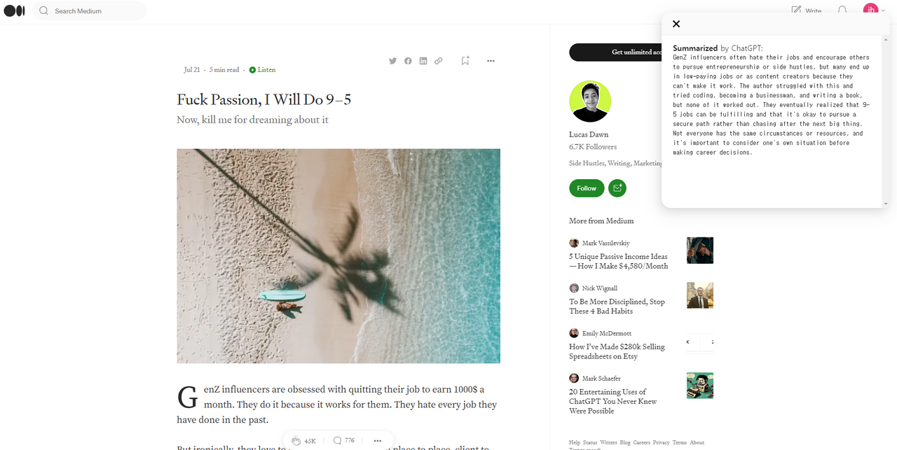 Summarize : ChatGPT로 사이트의 글을 요약해 주는 크롬 확장 프로그램 - TILNOTE